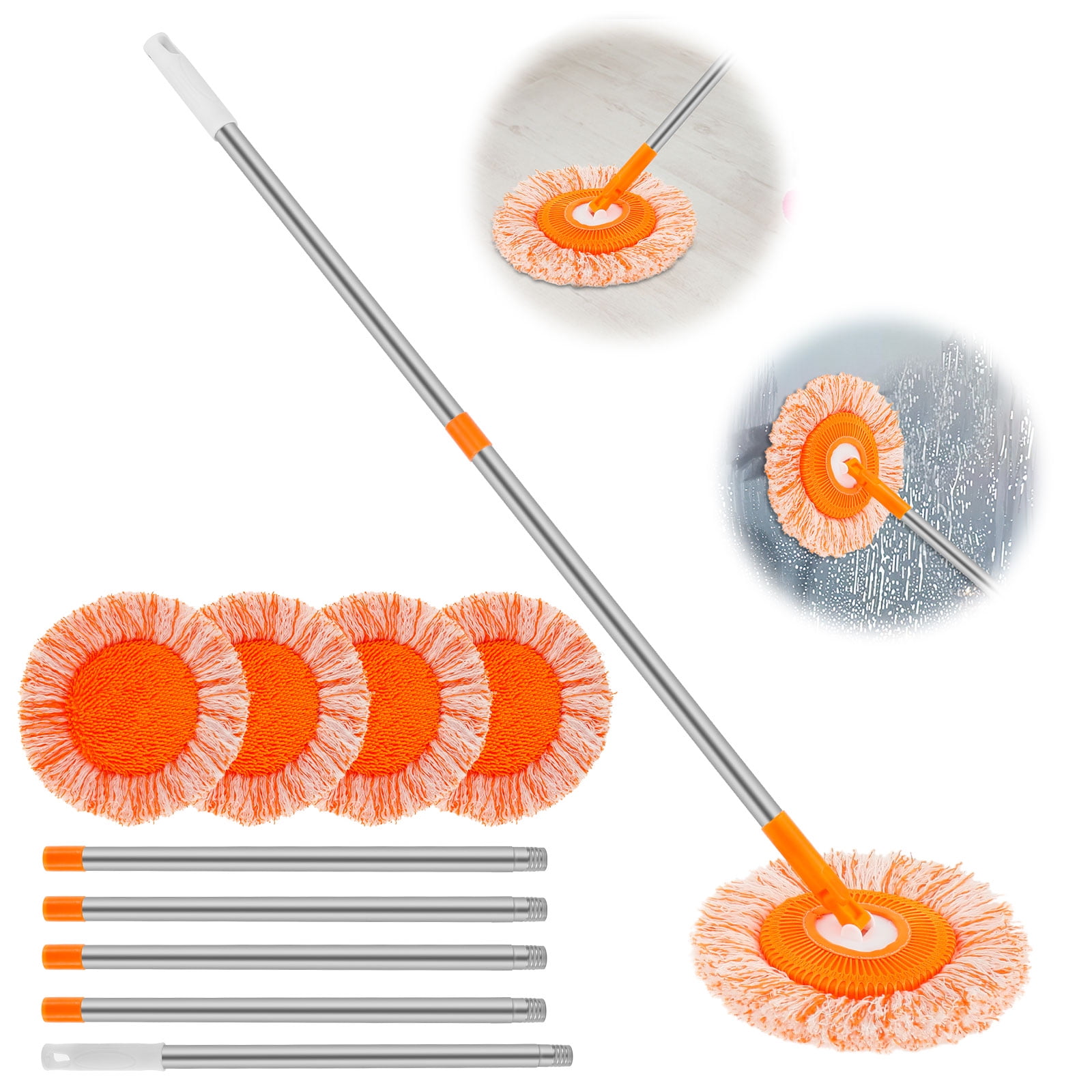 Txkrhwa 90-inch Adjustable Wall Mop, 180° Rotate, Extendable Dust ...