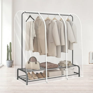 Sorbus Portable Garment Rack Cover - 6 Ft Transparent Clothes Organizer ...