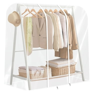 Sorbus Portable Garment Rack Cover - 6 Ft Transparent Clothes Organizer ...