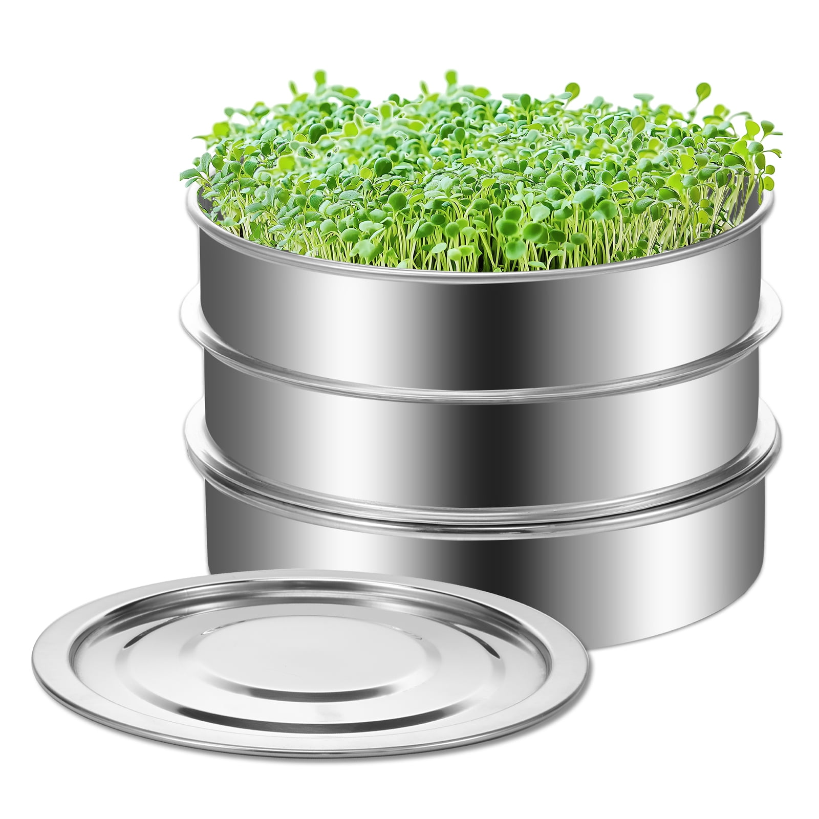 Txkrhwa Sprouts Growing Kit, Stainless Steel Sprouting Kit, Stackable ...