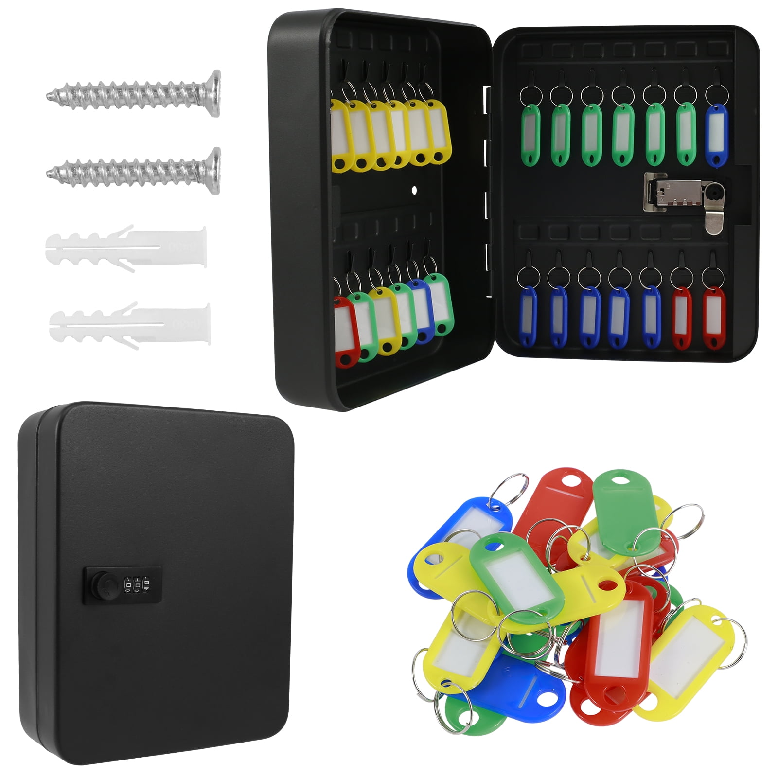 Txkrhwa Wall Mounted Key Cabinet Box with Combination Lock Resettable ...