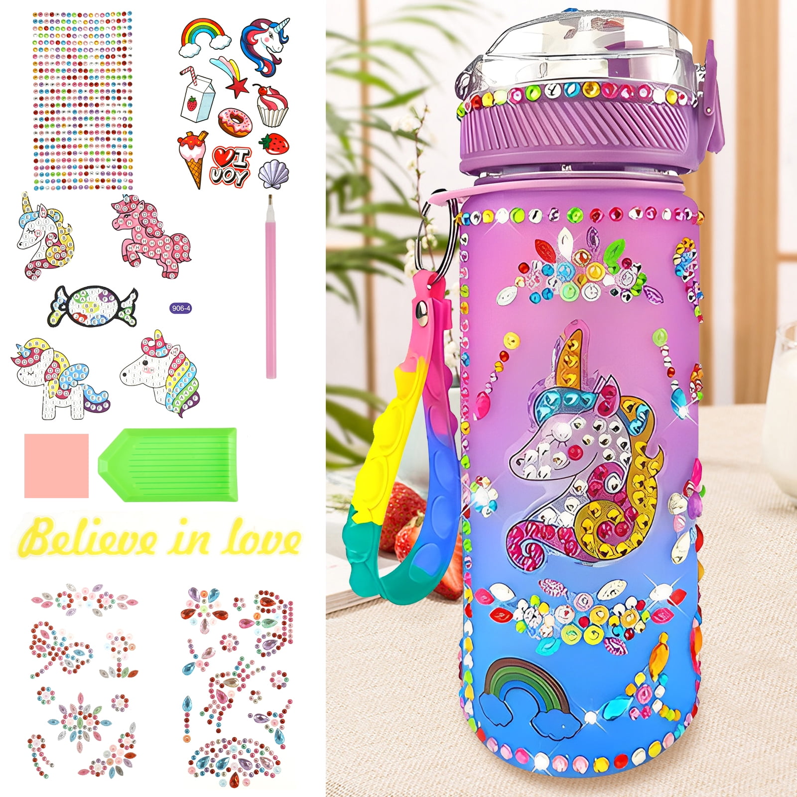 Txkrhwa Water Bottle Kits, Colorful Kids Water Bottle, Mermaid Water ...