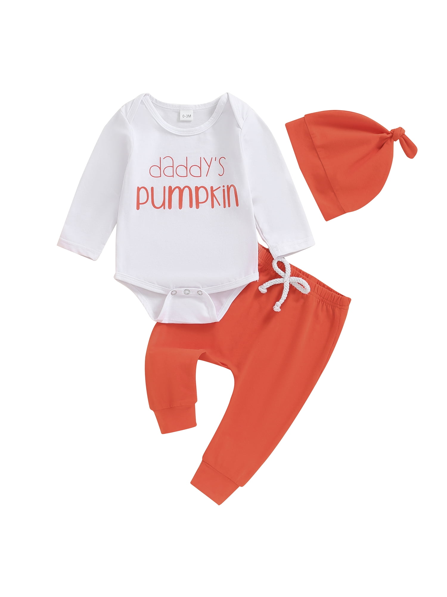 Txlixc 3Pcs Baby Halloween Outfits Long Sleeve Romper + Pants + Hat Set ...