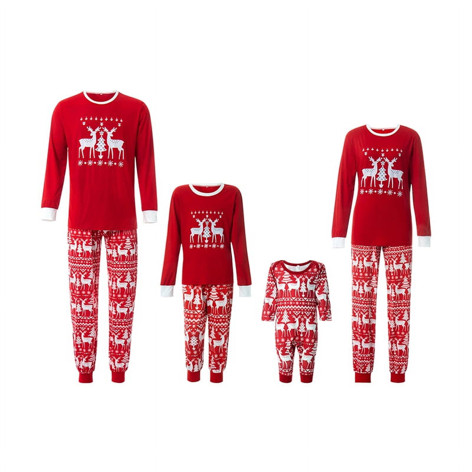 Txlixc Family Matching Christmas Pajamas Set, Elk Flower Printing ...