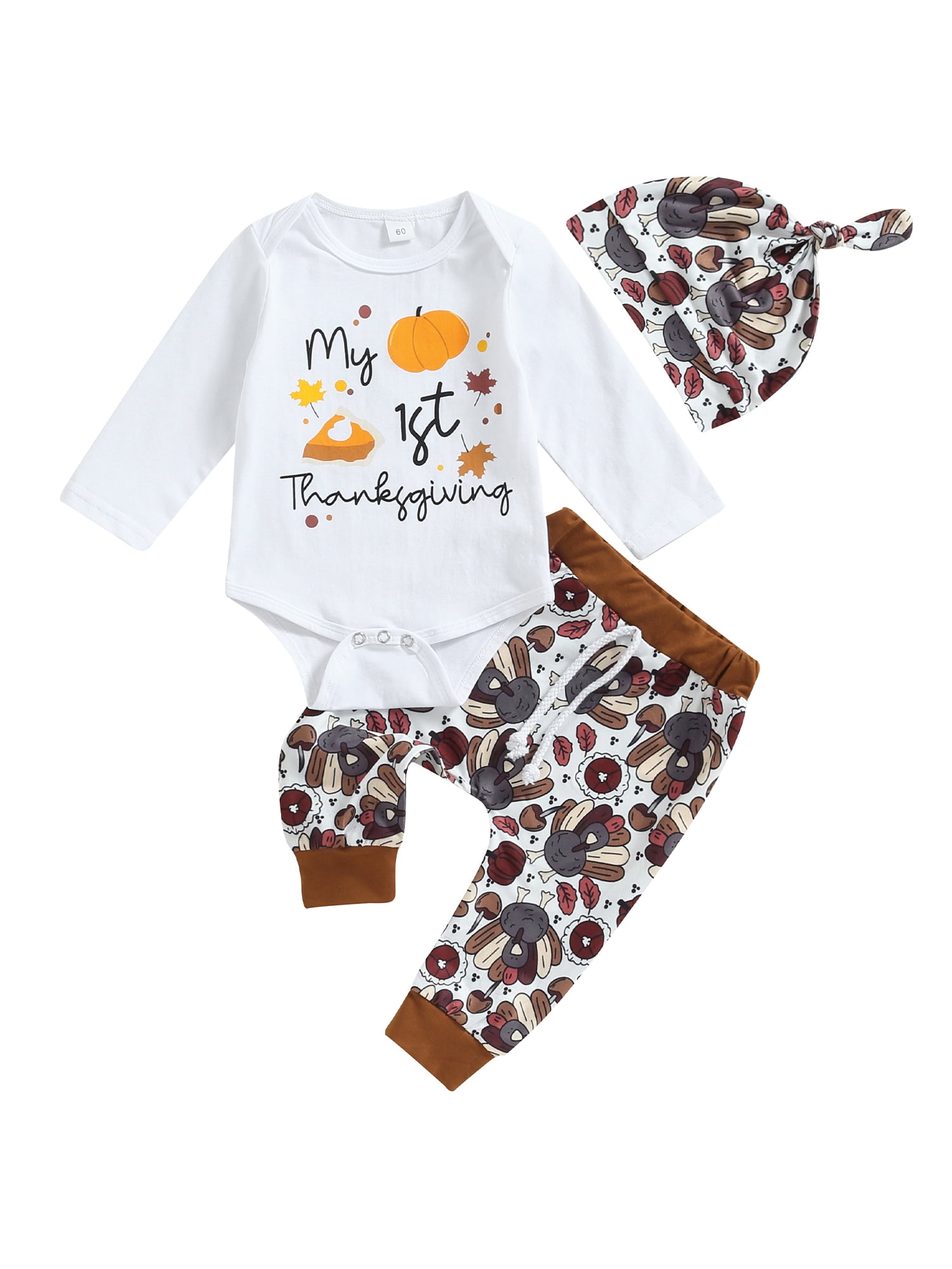 Txlixc Infant Baby Boy 3Pcs Thanksgiving Clothes Letter Print Long ...