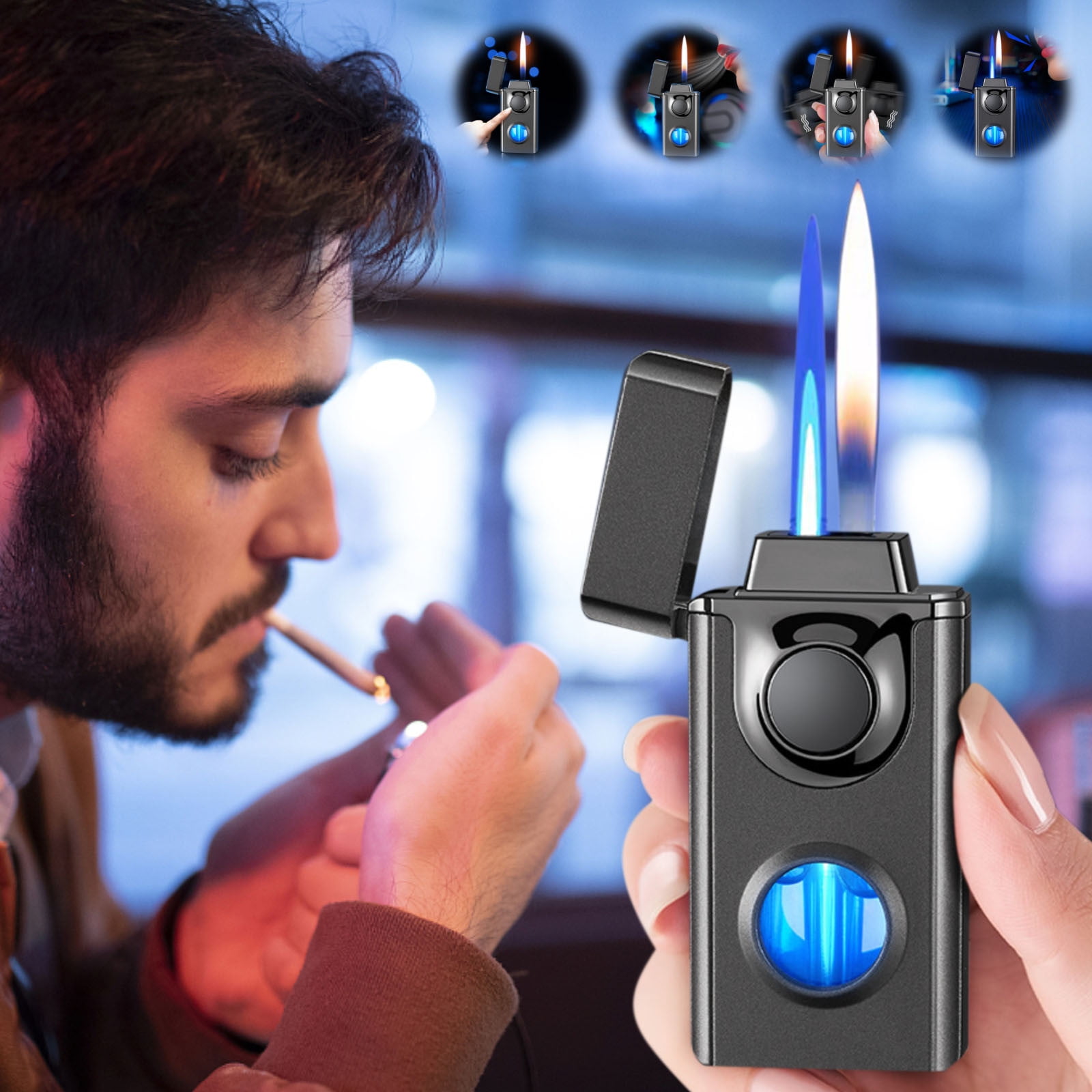 Txmfgh Crater Clear Light Inclined Fire Open Flame Wheel Lighter | Soft ...