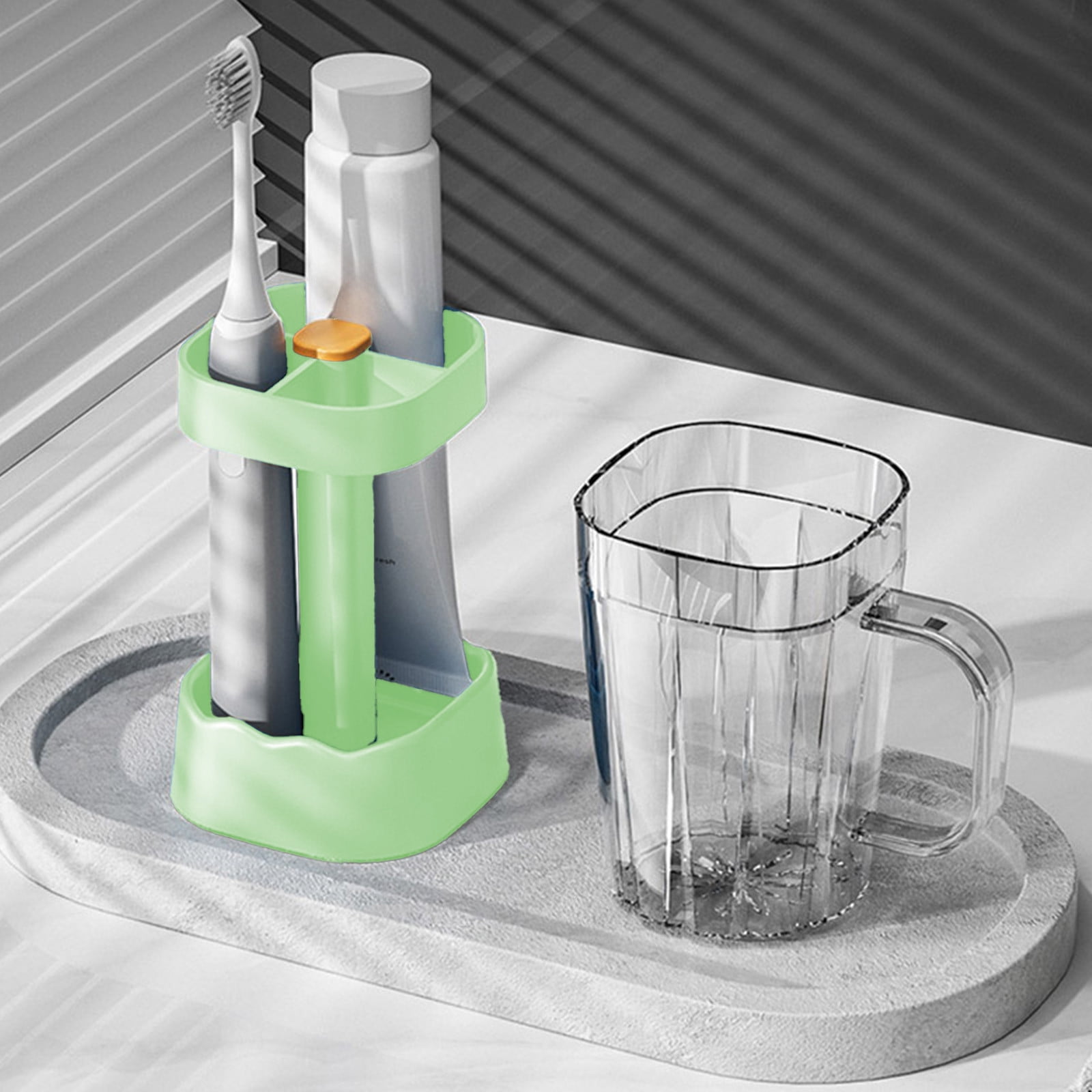 Txmfgh Integrated Bathroom Toothbrush & Toothpaste Storage Box with ...