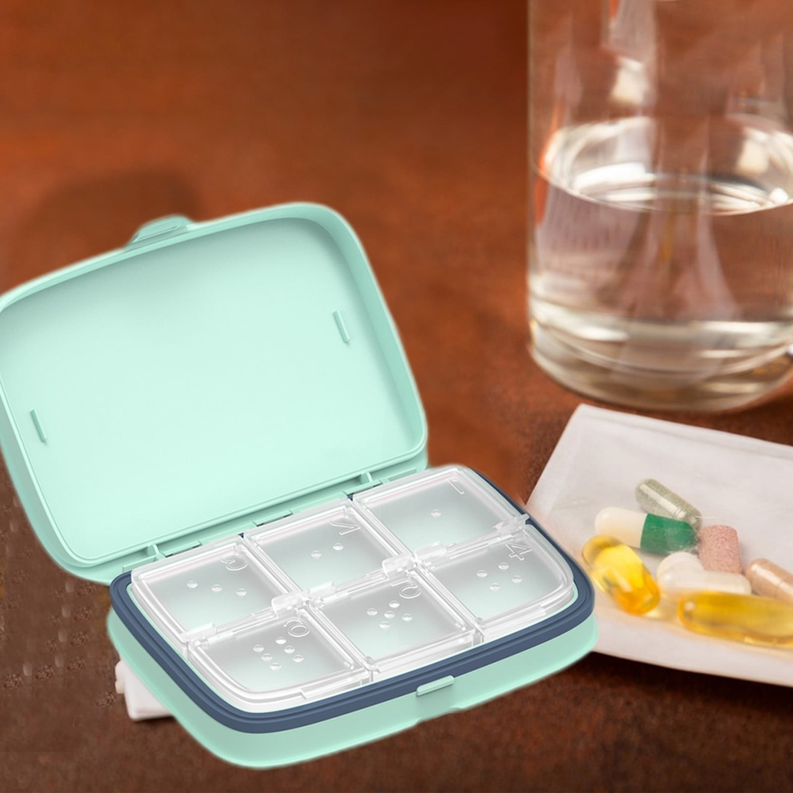 Txmfgh Portable Mini Drug Box with Removable Inner Compartments and ...