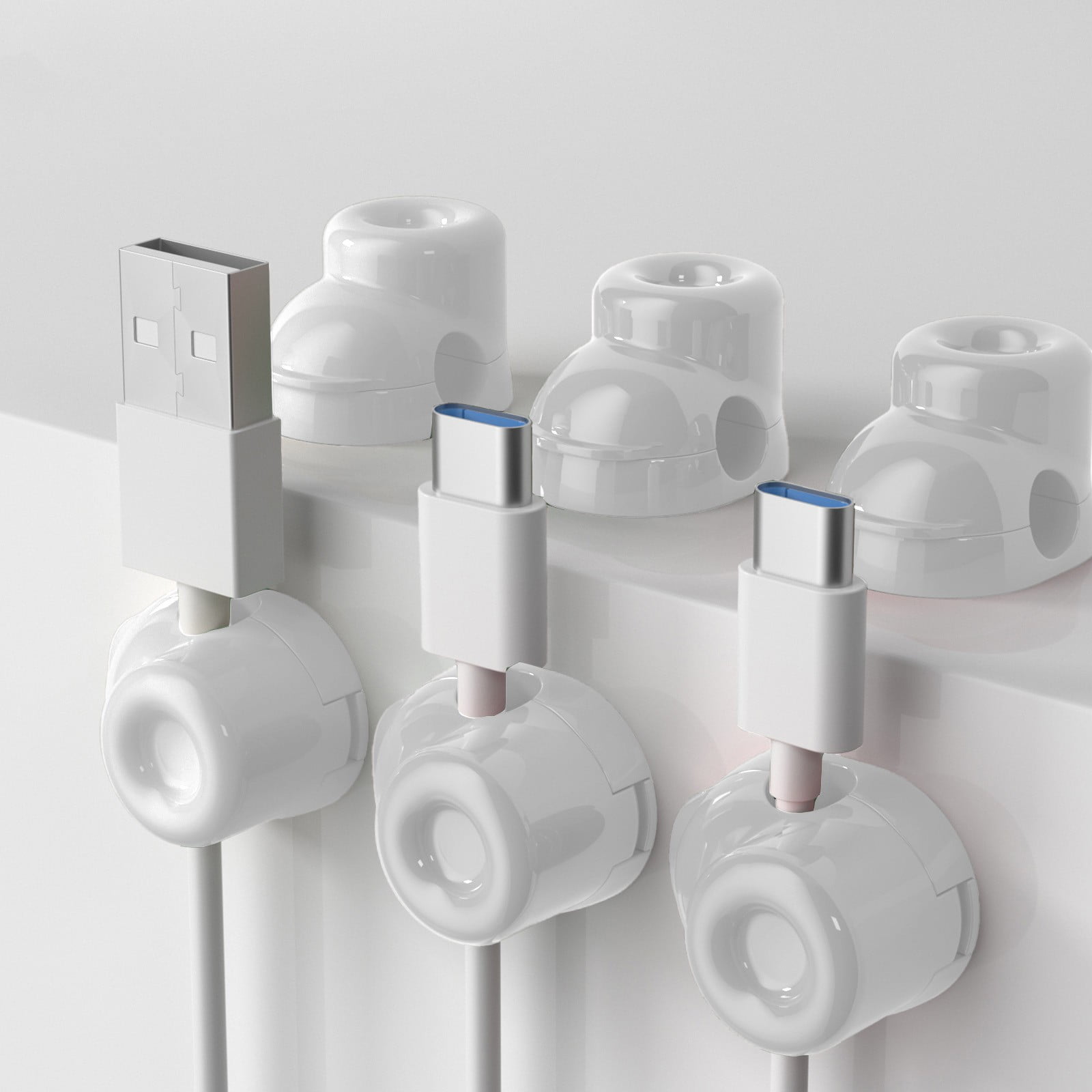 Txmfgh Set of 3 Magnetic Cable Organizers | Desktop Data Cable Rack ...