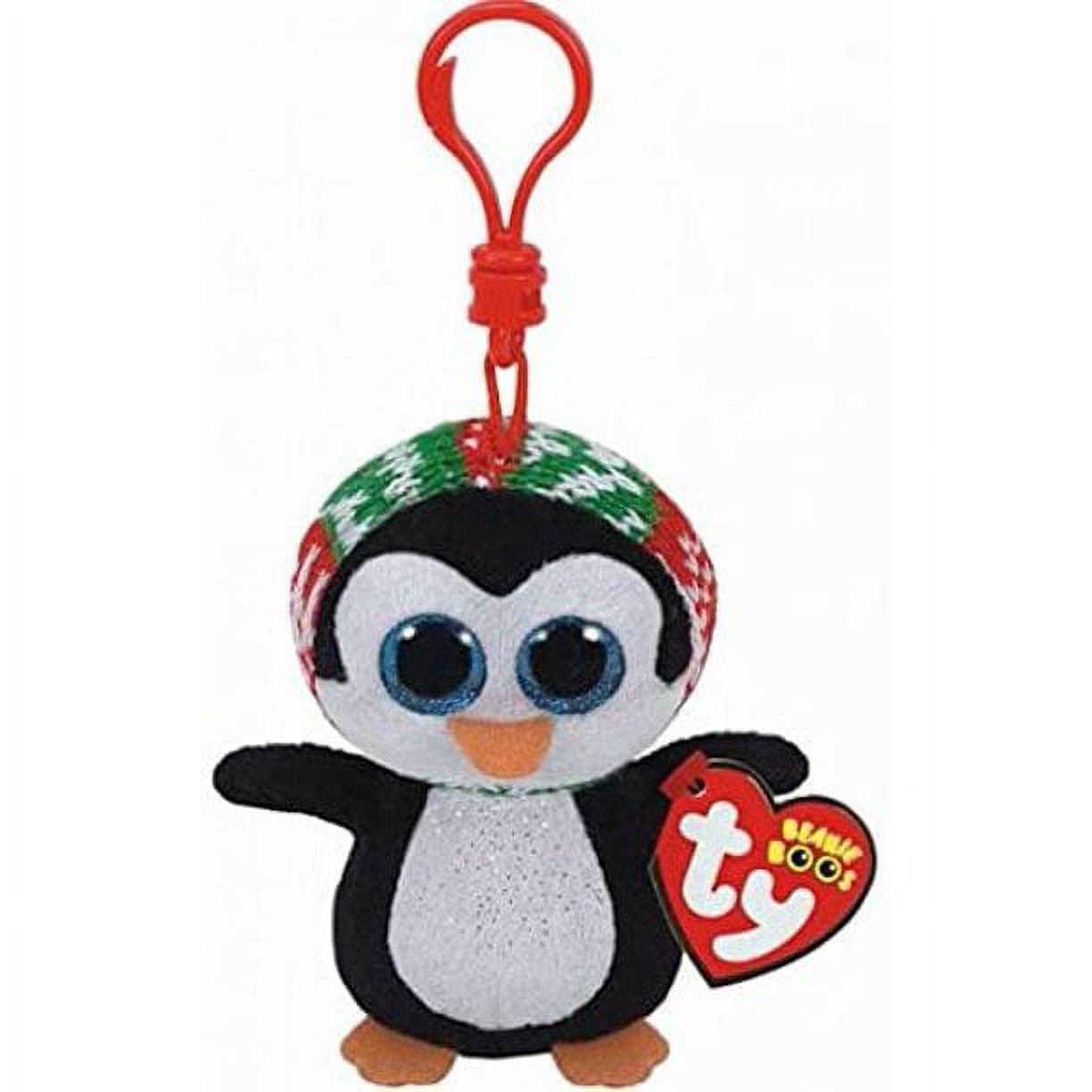 Ty Beanie Babies Boos 35106 Penelope the Christmas Penguin Boo Key Clip ...