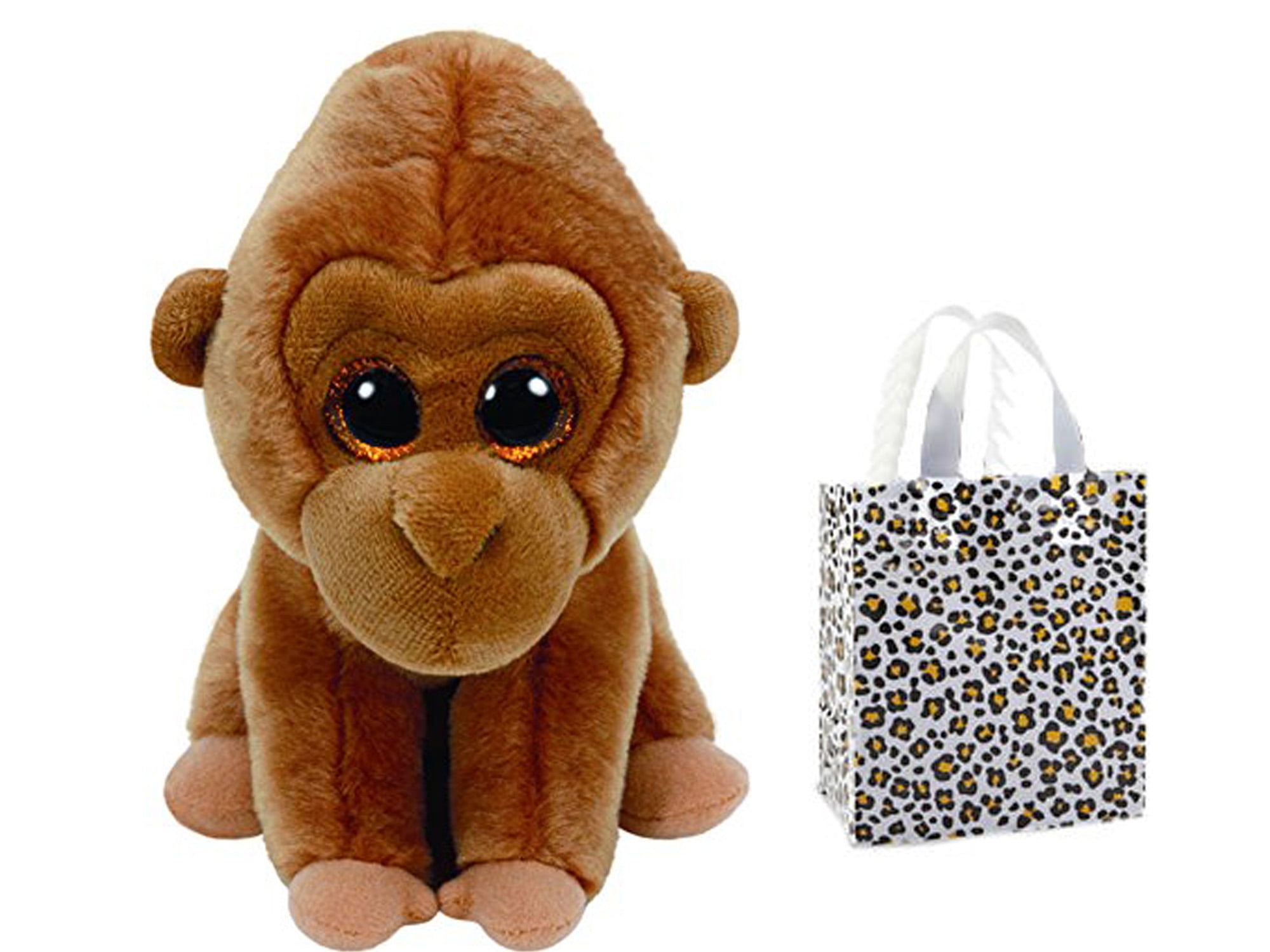 Ty Beanie Babies Monroe the Gorilla Small 6" Plush & Gift Bag Bundle ...