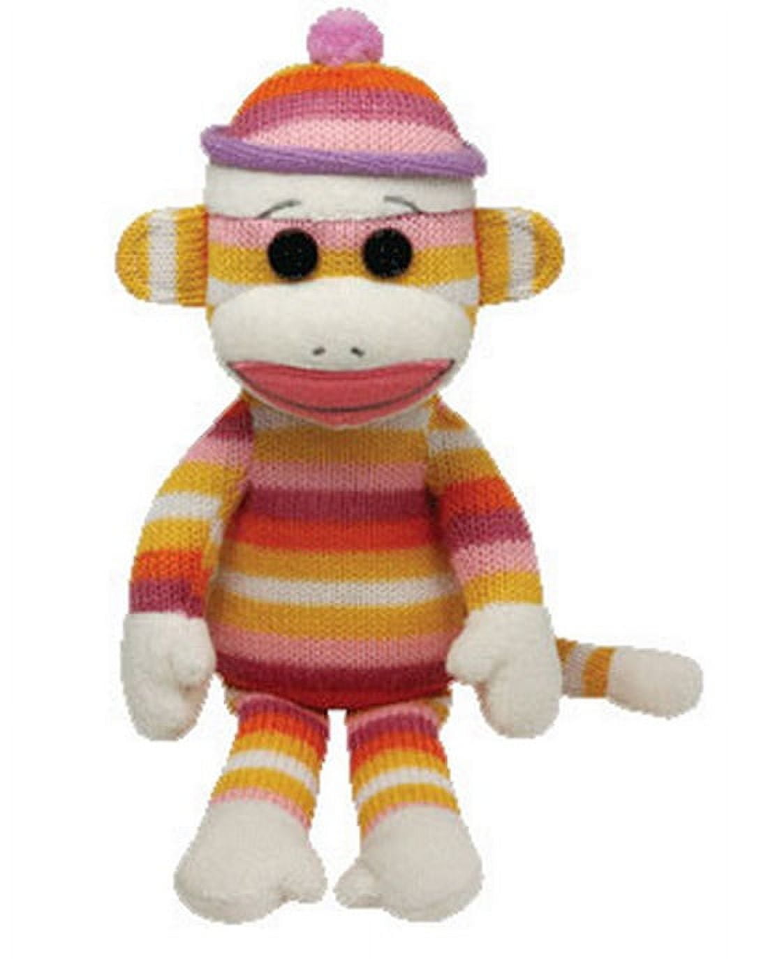 "Ty Beanie Babies Sock Monkey Pastel Stripes 8"" Plush" - Walmart.com