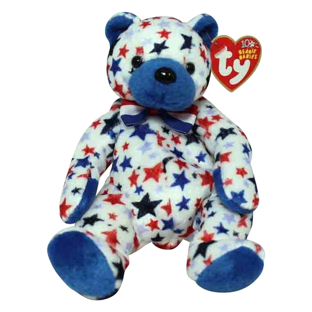 Ty Beanie Babies Blue the Bear Independence Day Plush 2003 - Walmart.com