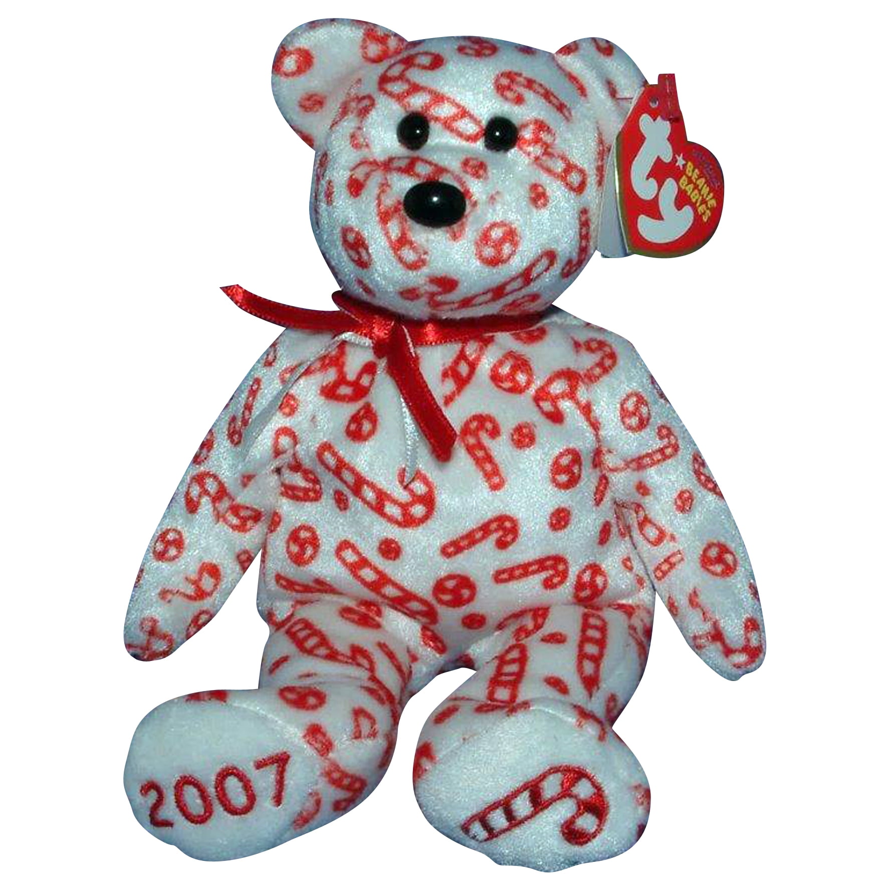 Ty Beanie Baby: Candy Canes the White Bear - Hallmark Gold Crown ...