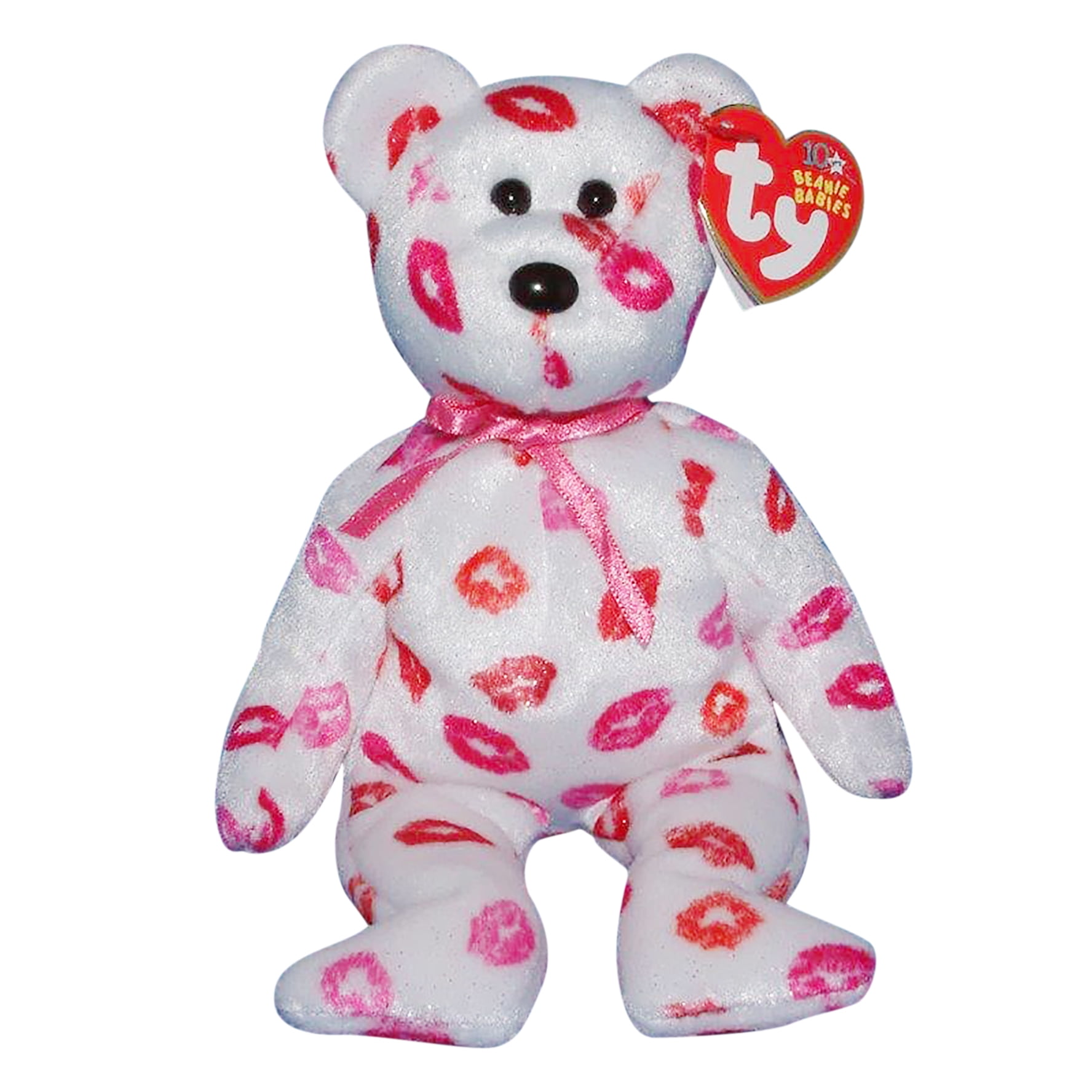 Ty Beanie Baby: Kissy the Bear | Stuffed Animal | MWMT - Walmart.com