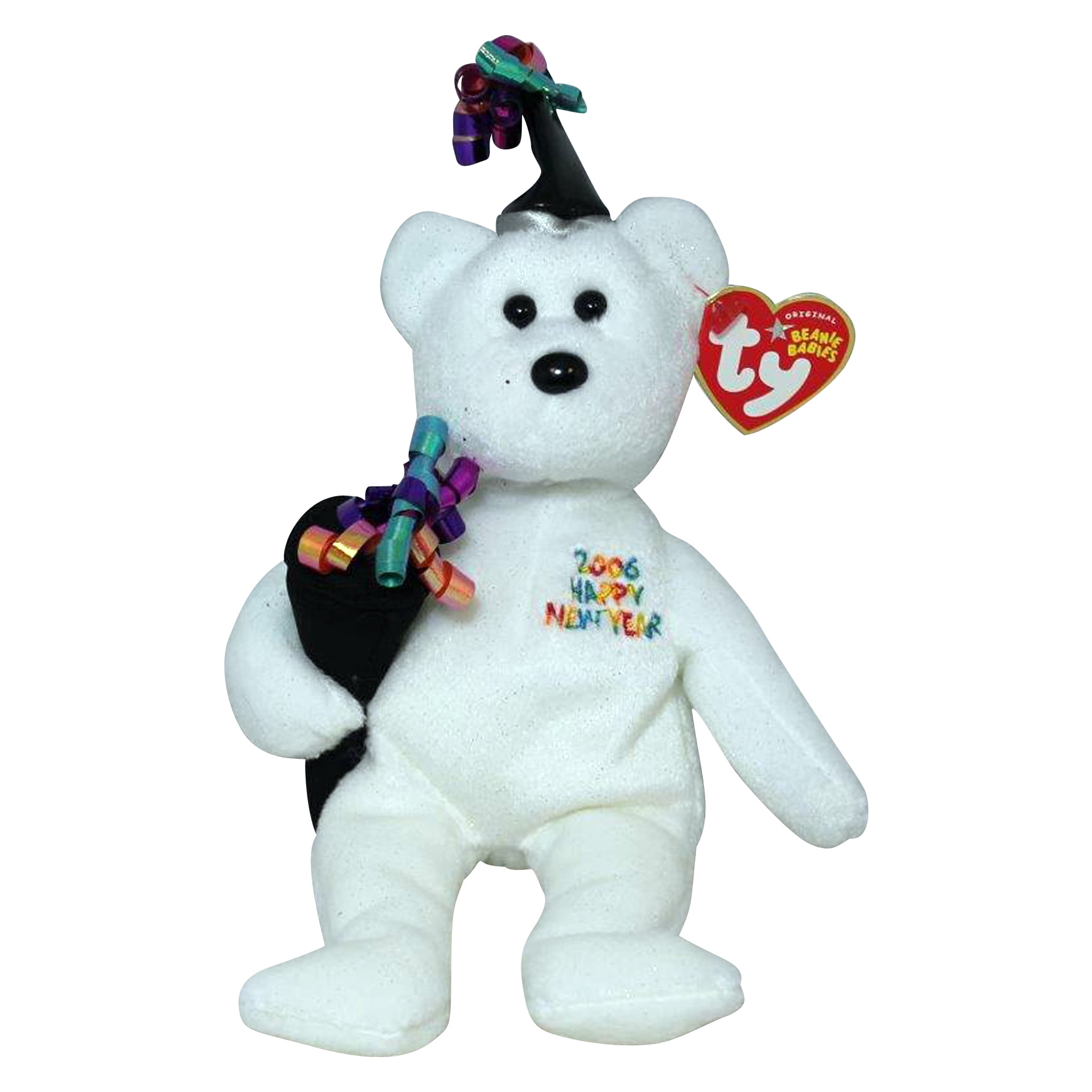 Ty Beanie Babies Collection: New Year the Bear Stuffed Animal, MWMT's ...