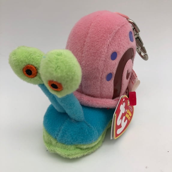 Ty Beanie Baby - Spongebob GARY the Snail Key Clip Plush (RARA METAL ...