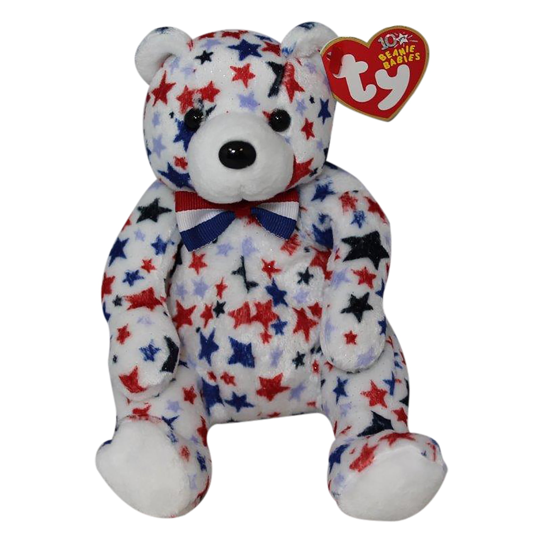 Ty Beanie Babies White the Bear Independence Day Plush 2003 - Walmart.com