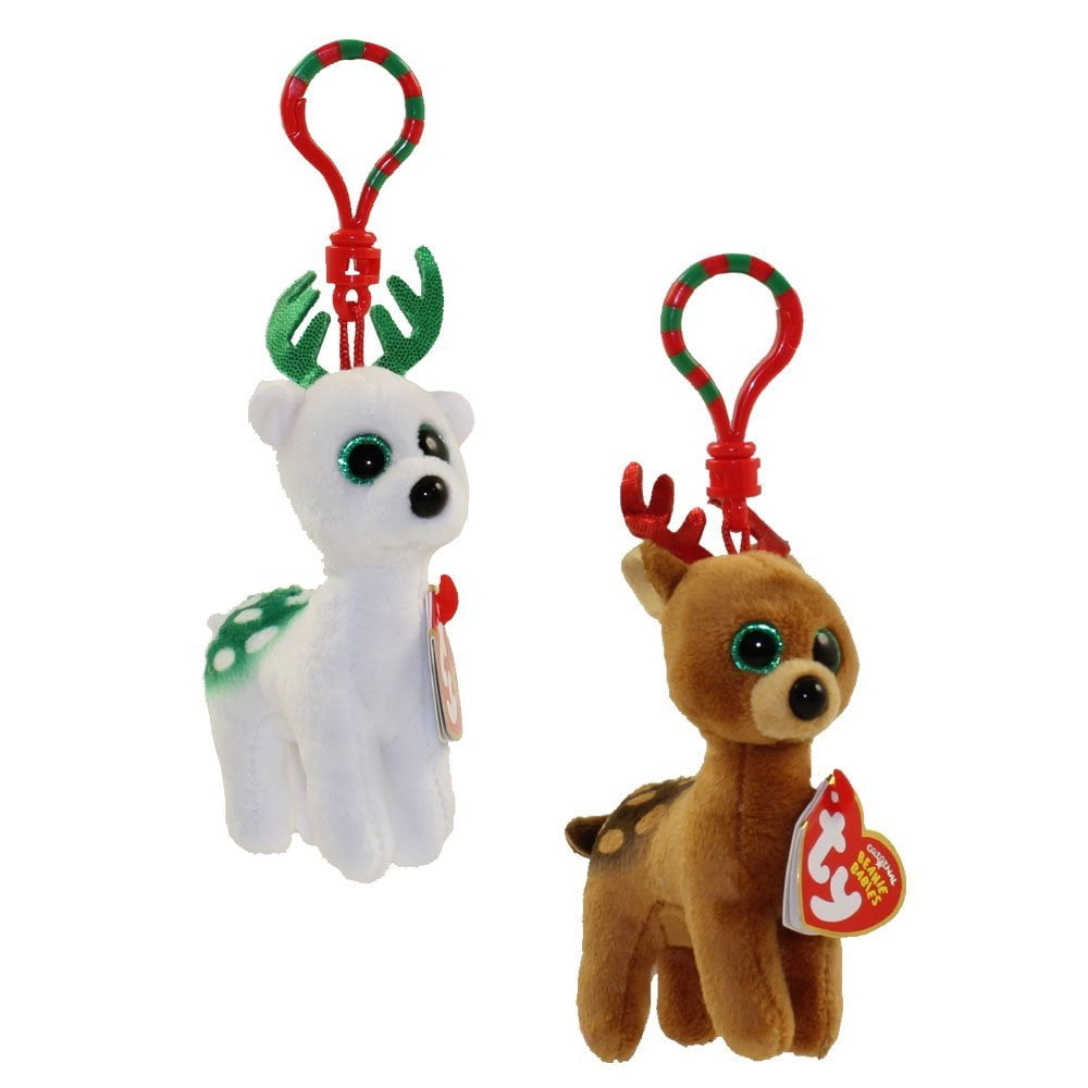 Ty Beanie Boos 2017 (Tinsel & Peppermint) Christmas Reindeer Holiday ...