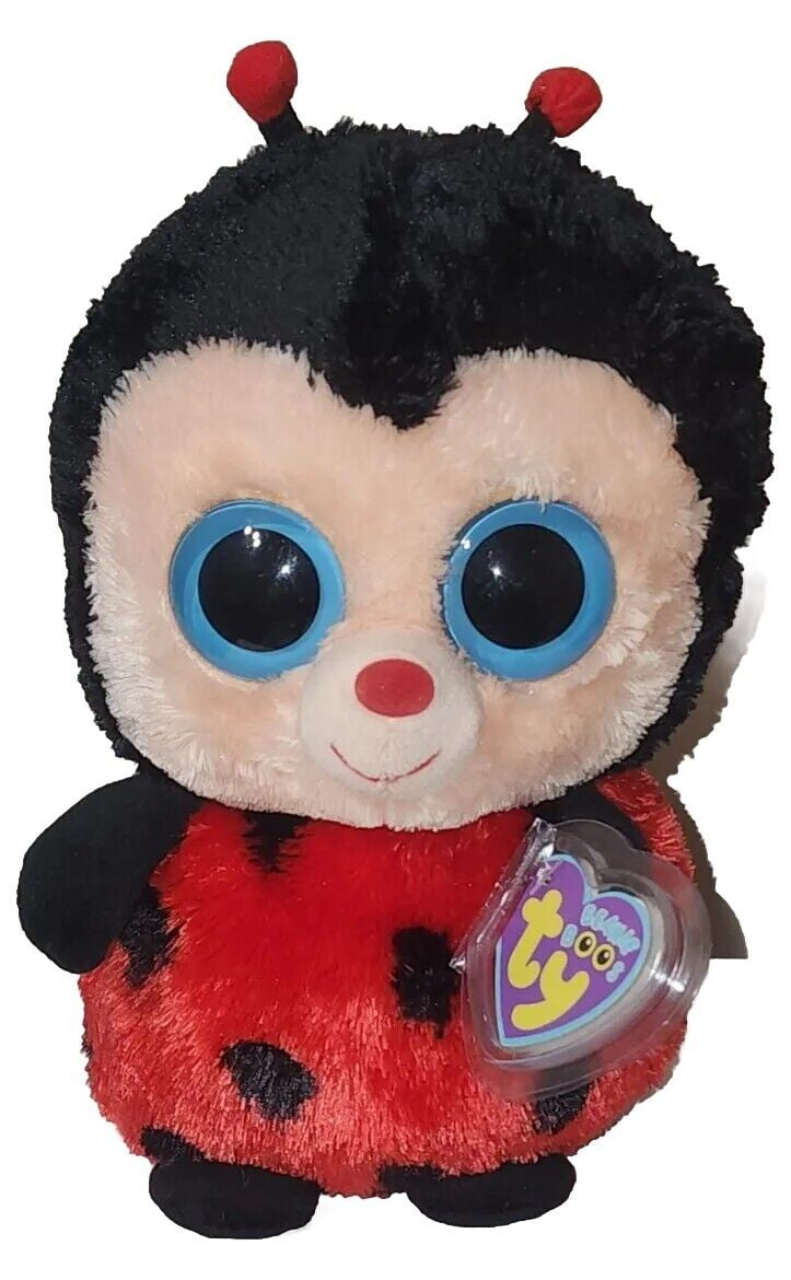 Ty Beanie Boos - BUGSY Ladybug (Solid Eye color) (6" Plush)(BONUS 1 FUN ...