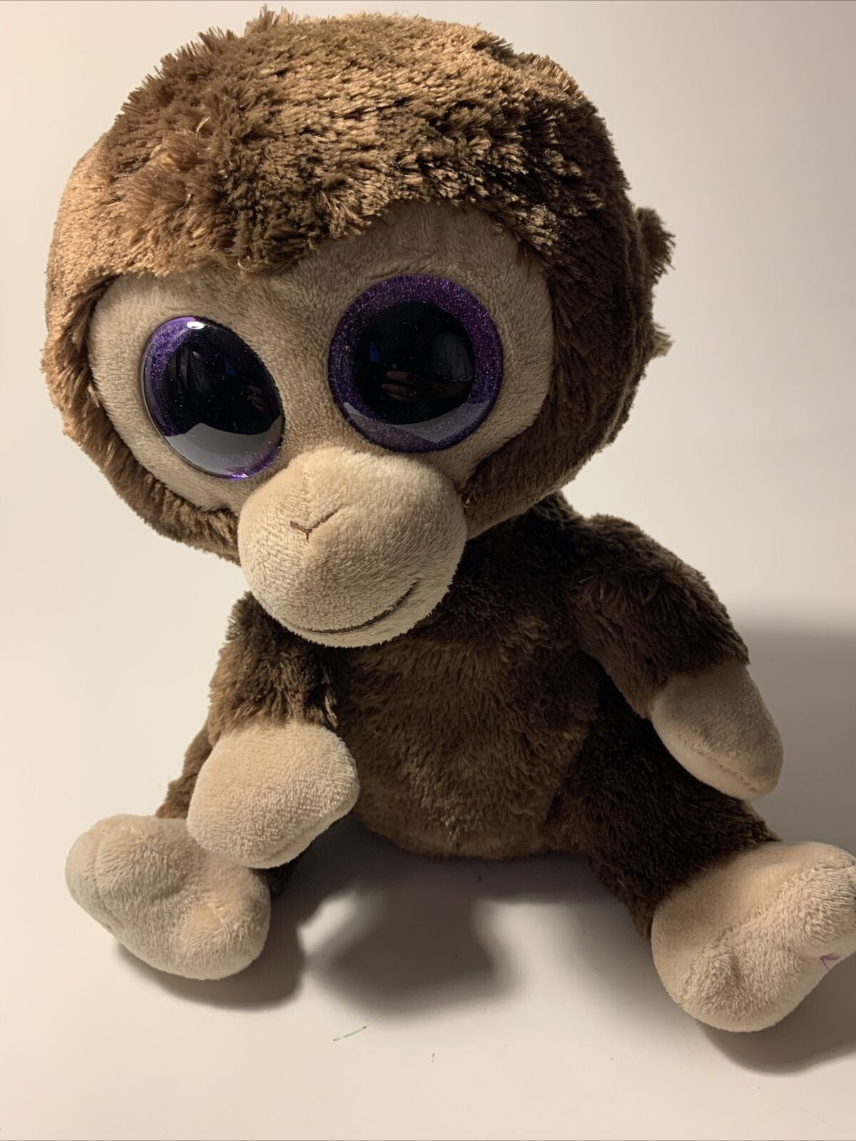 Ty Beanie Boos - COCONUT the Monkey Glitter Eyes (Medium 9") (NO TY ...