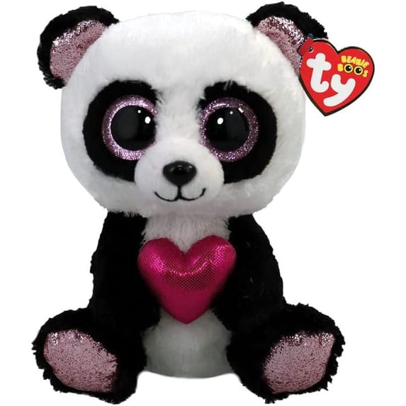 Ty Beanie Boos, Esme Valentine Panda Plush with Heart, 6 Inch Stuffed ...