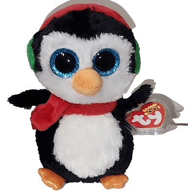 Ty Beanie Boos - NORTH the Holiday Penguin 6" Plush (BONUS 1 FUN CHOPS ...