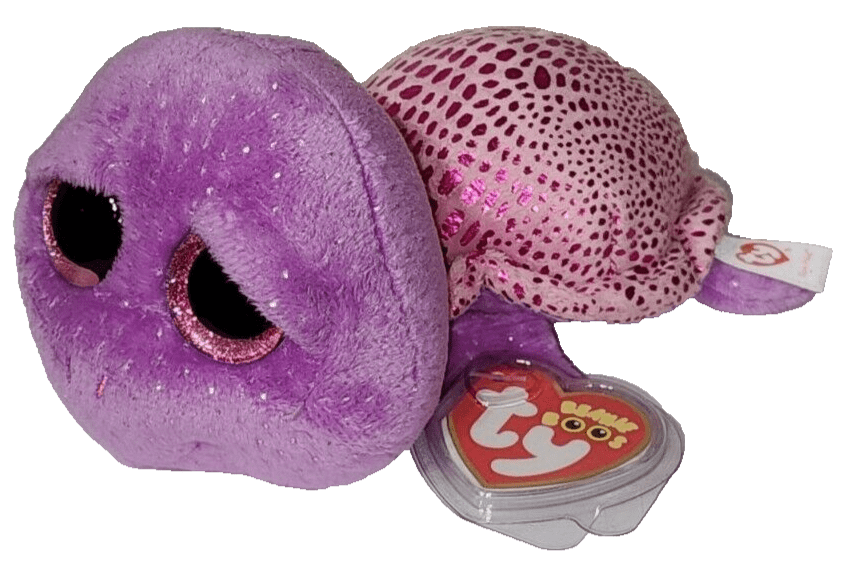 Ty Beanie Boos - SLOW-POKE the Purple Turtle (Medium Size 9" Plush)(BONUS 1 FUN CHOPS & 1 ZIPPER ...