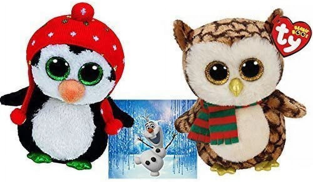 Ty Beanie Boos - Set of Two WISE the Owl (With Scarf) and FREEZE the ...