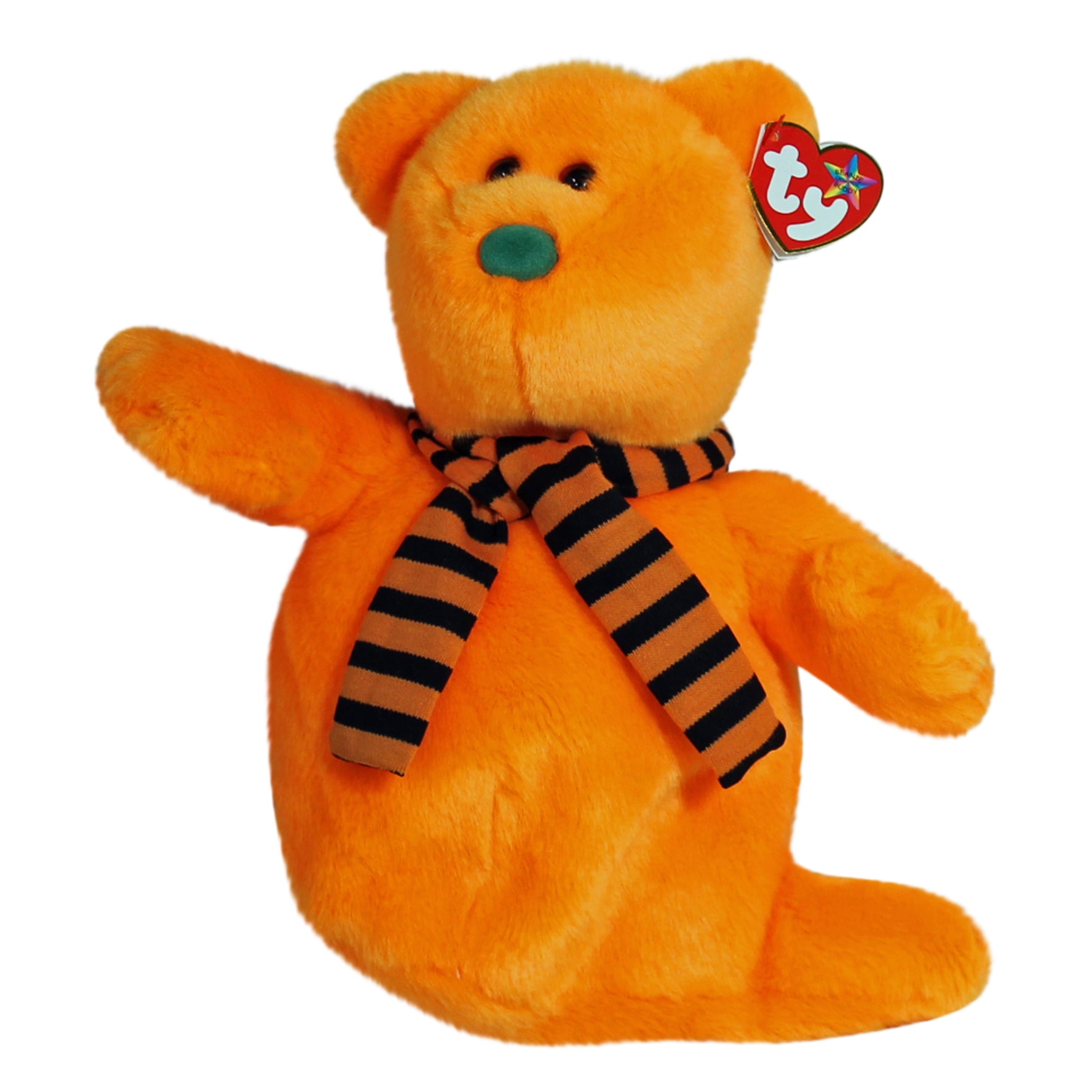 Ty Beanie Buddies Shivers the Bear Orange Halloween Ghost Plush 2007 - Walmart.com