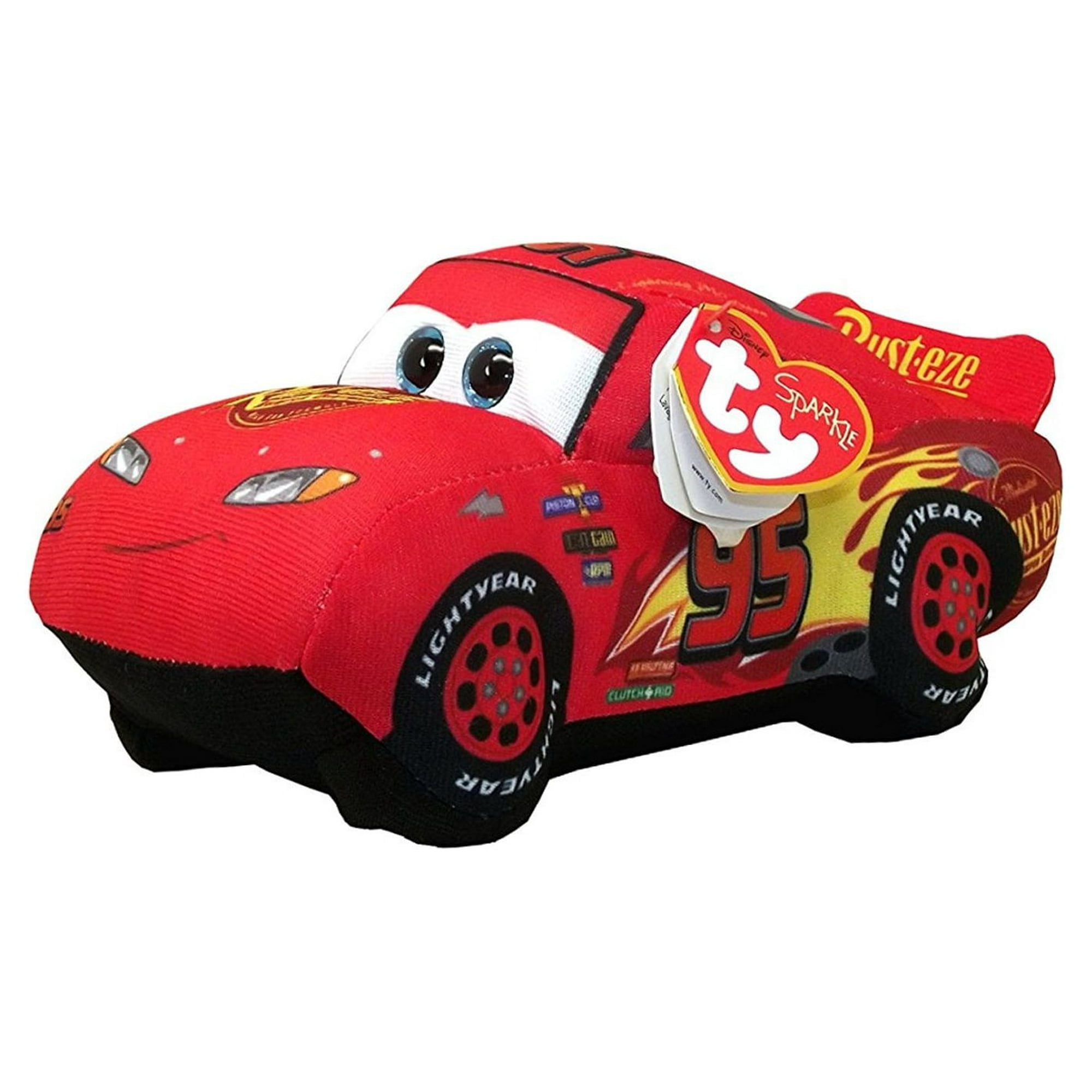 Ty Cars 42253 3 Lightning McQueen Plush (BONUS ONE RANDOM TY ERASER ...