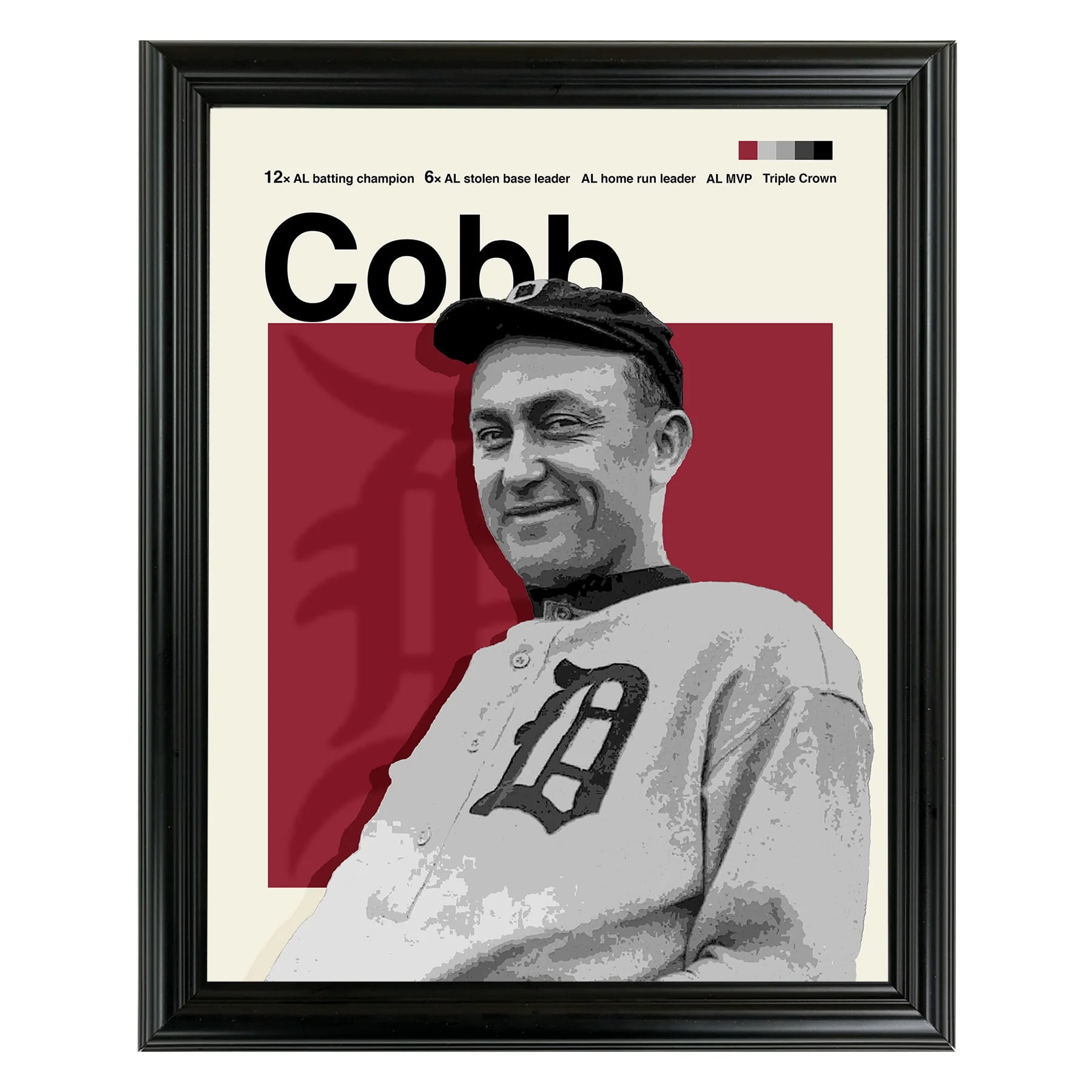 Ty Cobb Sports Art Framed Photo by Thomas Maxwell - Walmart.com
