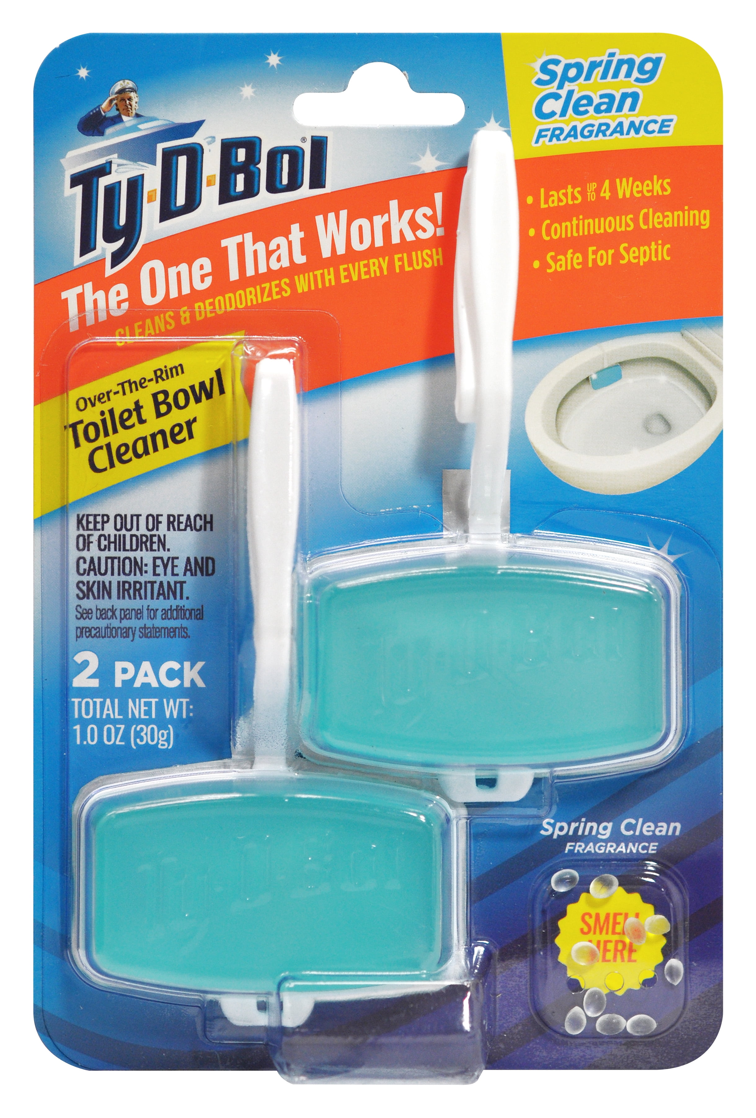 Ty-D-Bol Over The Rim Toilet Bowl Cleaning Gel, Spring Clean Fragrance ...