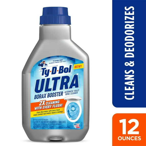 Ty-D-Bol Ultra Borax Booster Toilet Cleaner, 2X Cleaning Power ...