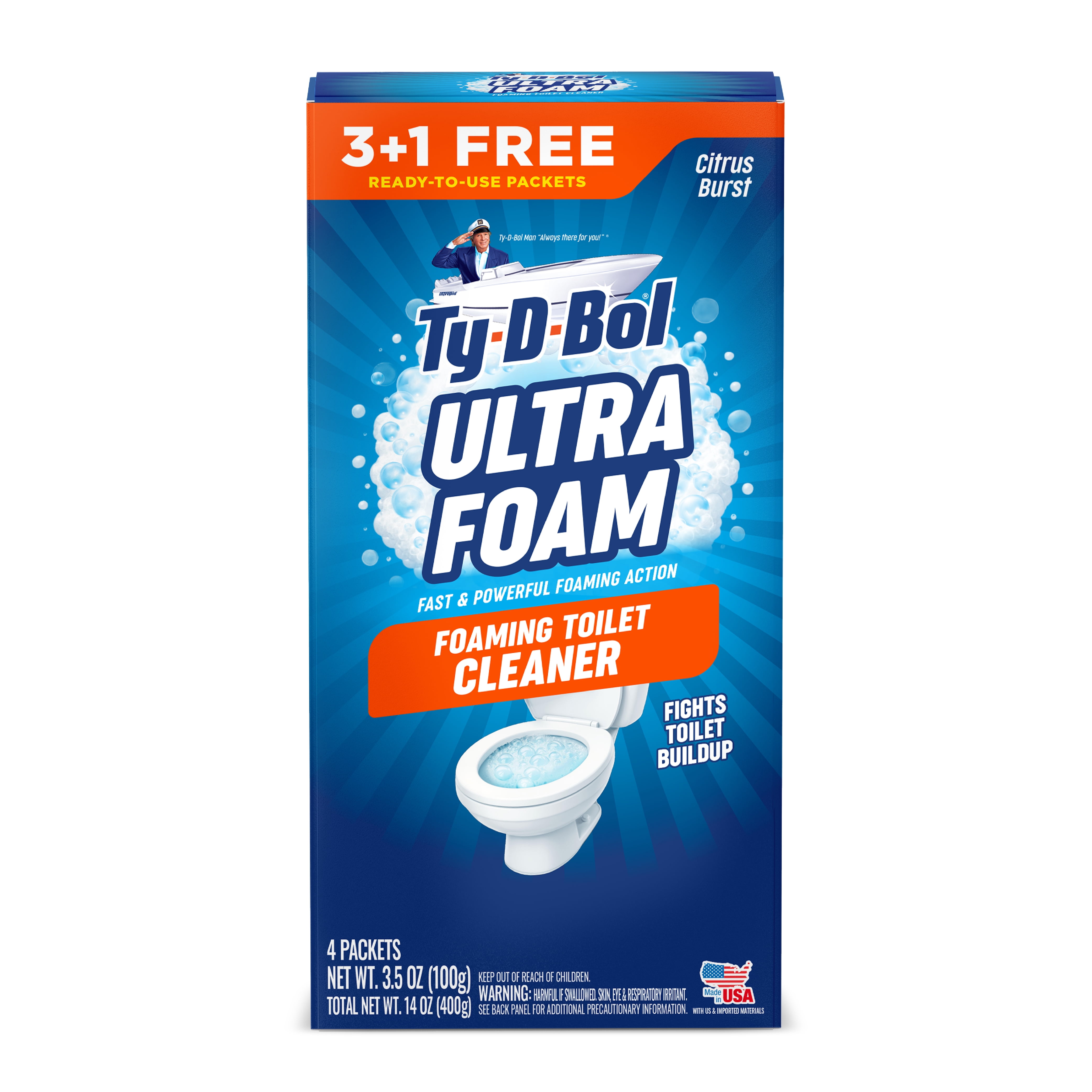 Ty-D-Bol Ultra Foam Citrus Scent Toilet Bowl Cleaner, Pack of 4 ...