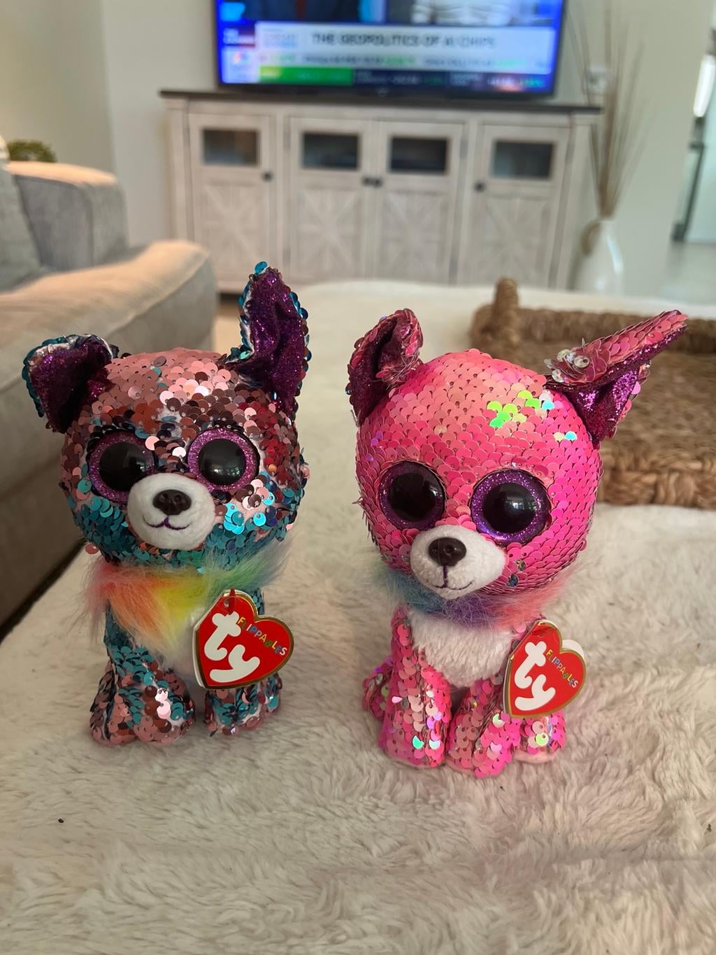 Ty FLIPPABLES Sequins Beanie Boos -Yappy Charmed the Chihuahua Dogs Set ...