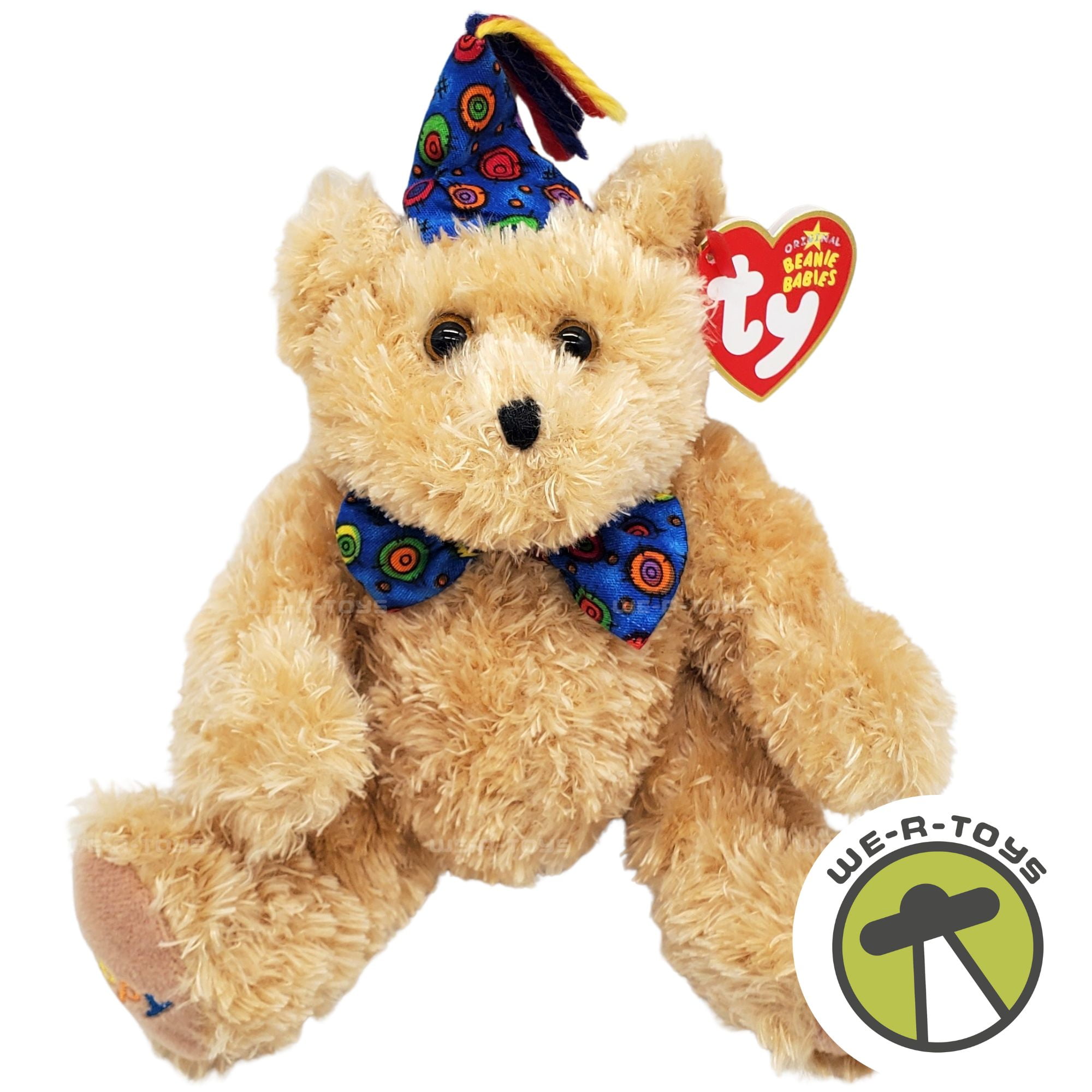 Ty Beanie Babies Happy Birthday the Bear with Blue Bowtie and Party Hat ...