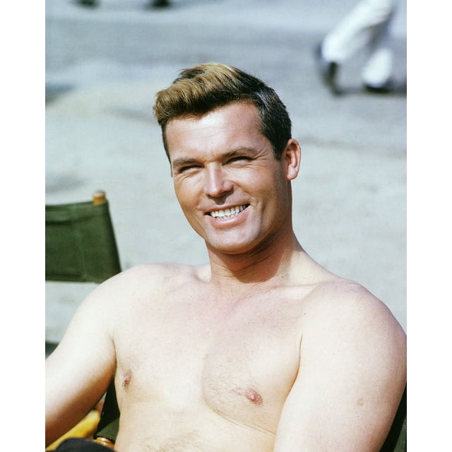 Ty Hardin bare chested shirtless hunk smiling on beach 24x36 Movie ...