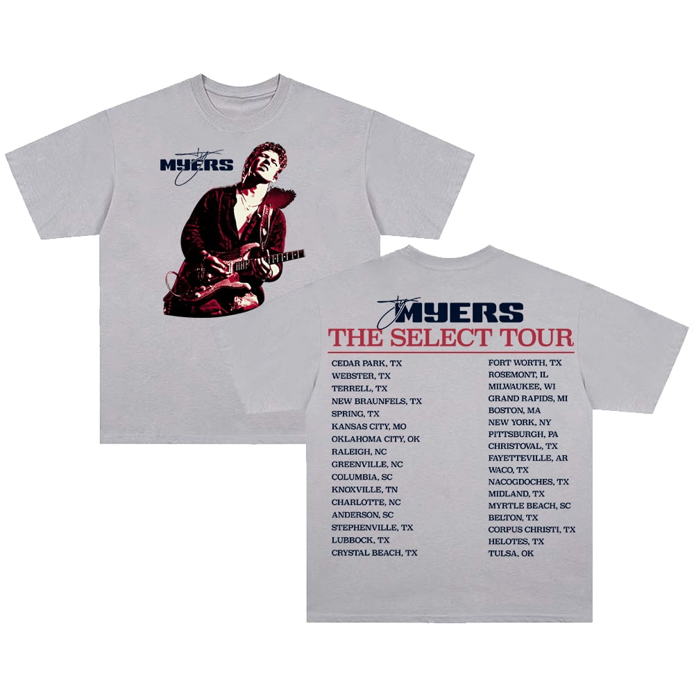 Ty Myers T-shirt 2025 The Select Tour Merch Short Sleeve Cotton Tee ...