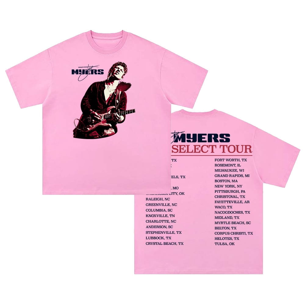 Ty Myers T-shirt 2025 The Select Tour Merch Short sleeved cotton T ...