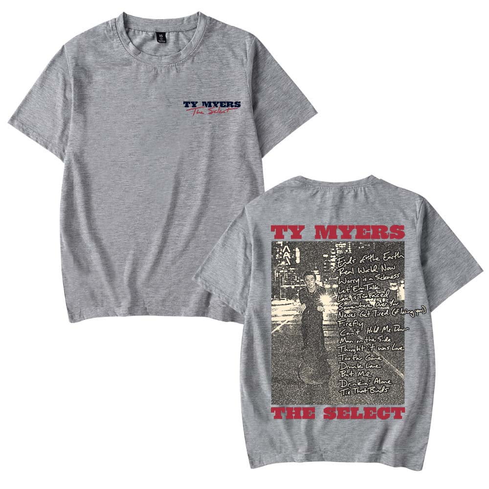 Ty Myers The Select Album Tracklist T-Shirt Women Men Casual Crewneck Short Sleeve Tee - Walmart.com