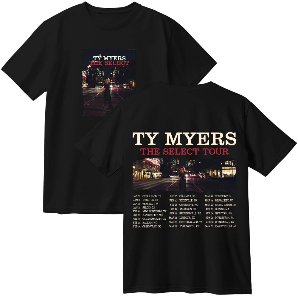 Ty Myers The Select Tour 2025 Merch Cotton T-Shirt Women Men Casual Crewneck Short Sleeve Tee ...