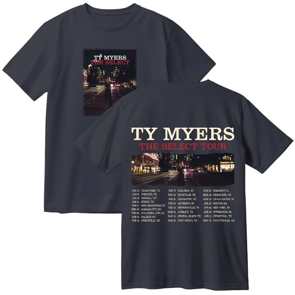 Ty Myers The Select Tour 2025 Merch Cotton T-Shirt Women Men Casual ...