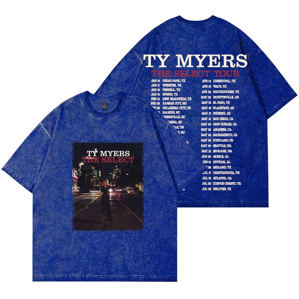 Ty Myers The Select Tour Merch T-Shirt Vintage Cotton Wash Tee Women ...