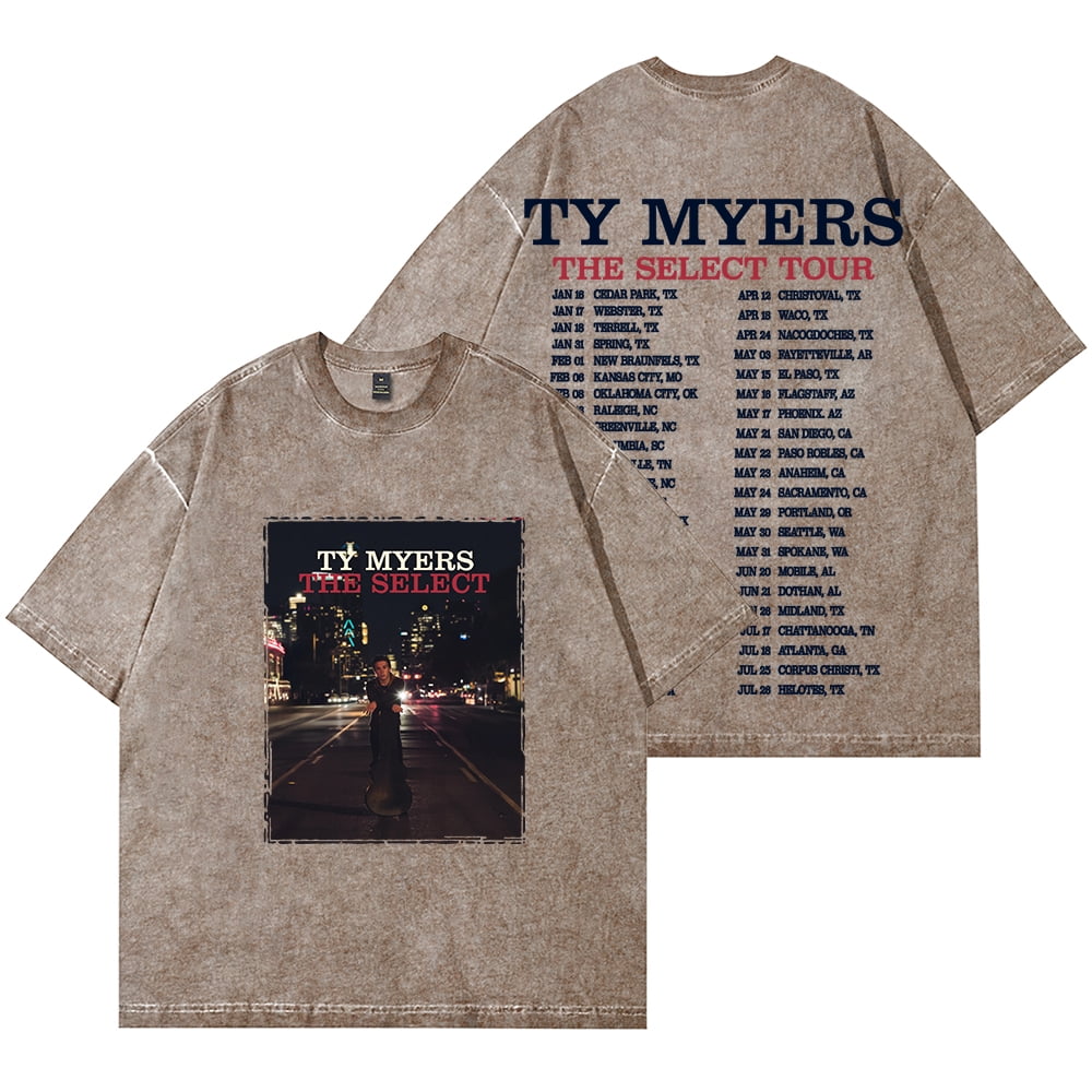 Ty Myers The Select Tour Merch T-Shirt Vintage Cotton Wash Tee Women ...