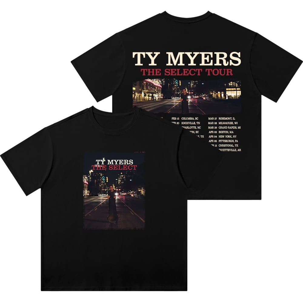 Ty Myers The Select Tour Merch Wash Tee Cosplay Women Men Fashion Short ...