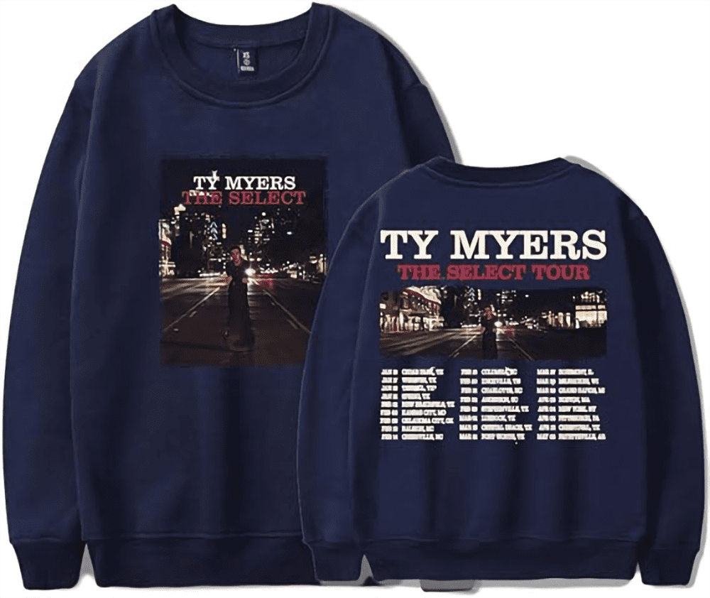 Ty Myers merch The Select Tour 2025 sweatshirt crewneck long sleeve ...
