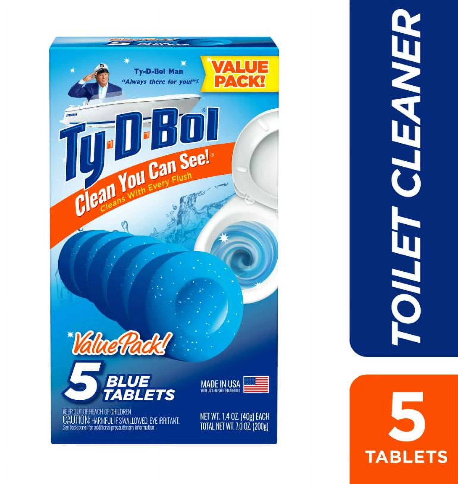 TyDBol Toilet Cleaner Blue Toilet Bowl Cleaner Tablets Bleach Free, 1.4 ...