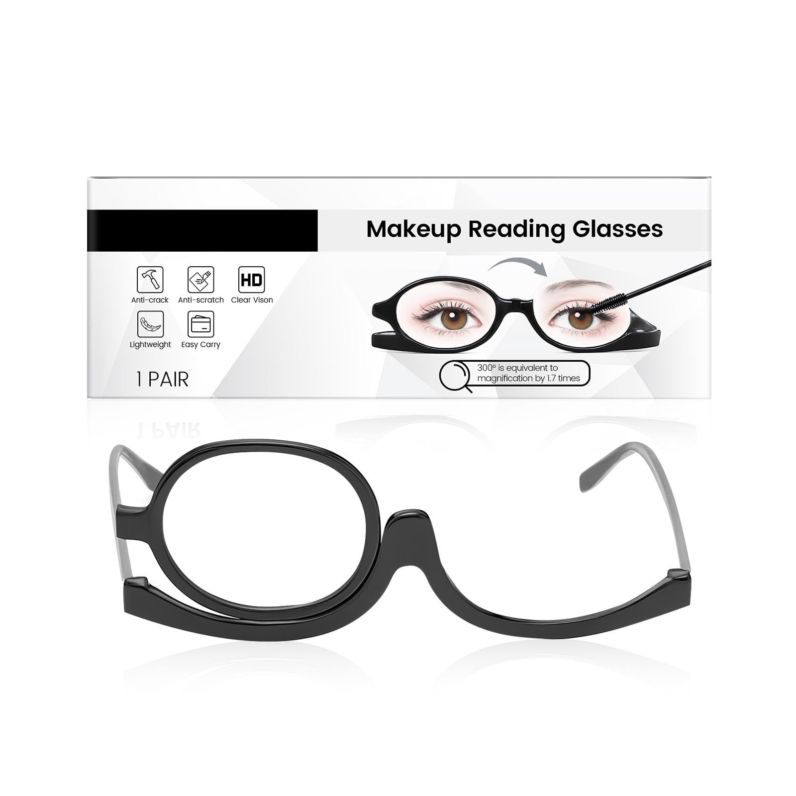 TyTqxy Makeup Glasses Swivel Lens Readers Women - 180° Rotating ...