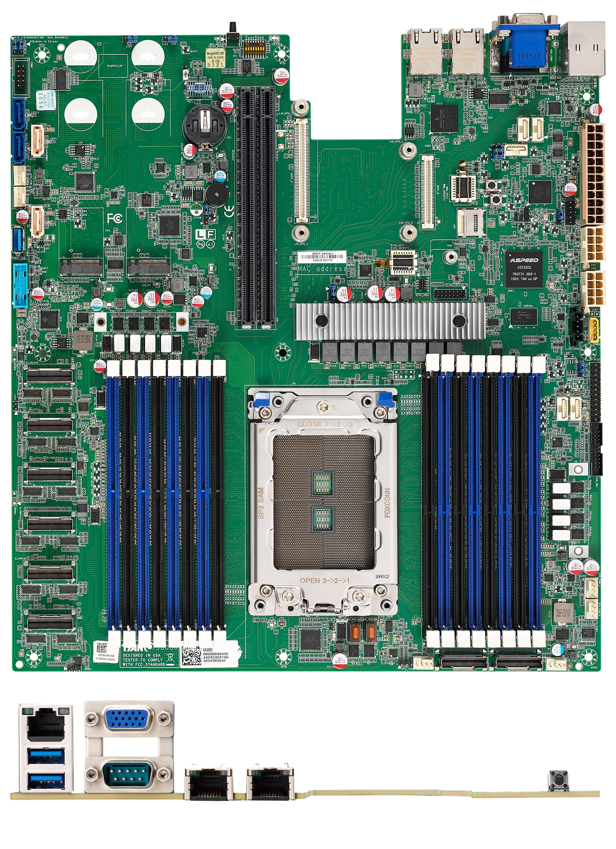 Tyan Tomcat SX S8036 S8036GM2NE Motherboard - AMD EPYC 7002/7003 Processor - AMD Socket SP3 ...